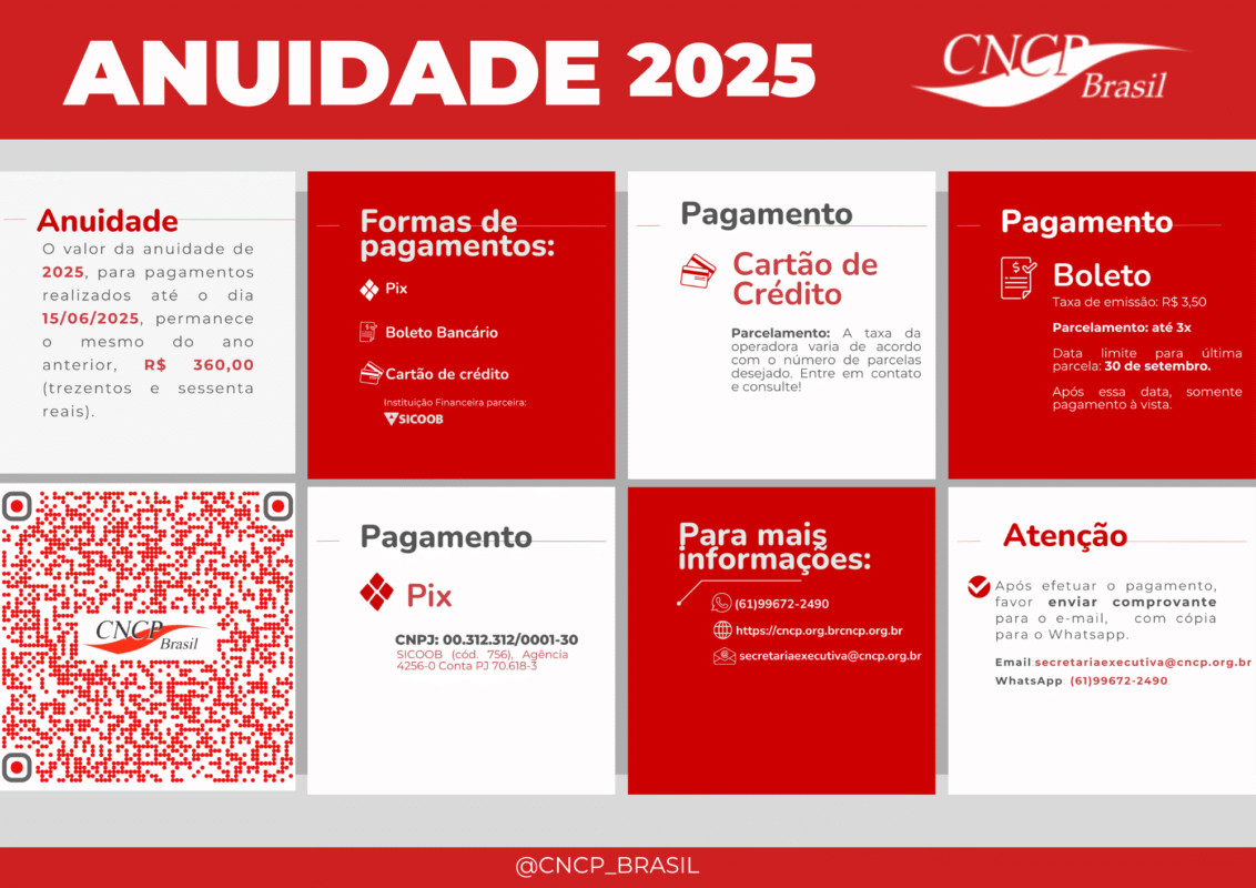 Anuidade CNCP 2025 - Comitê Nacional de Cerimonial e Protocolo