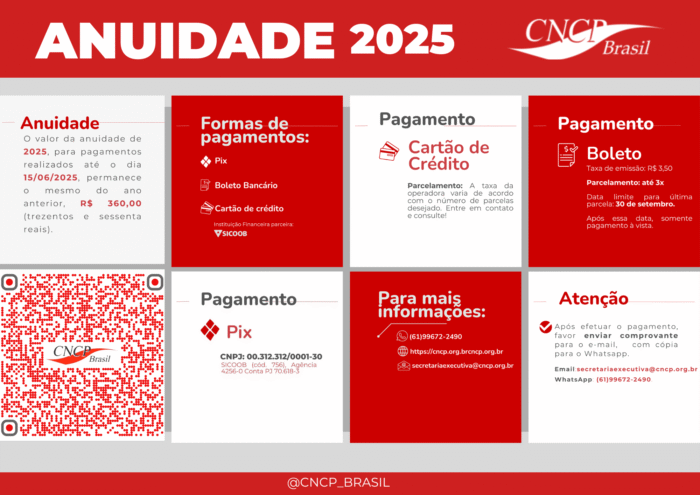Anuidade CNCP 2025 - Comitê Nacional de Cerimonial e Protocolo